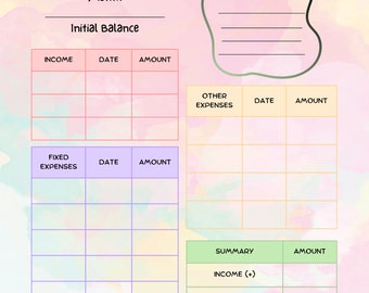 Colorful Monthly Budget Planner - Etsy