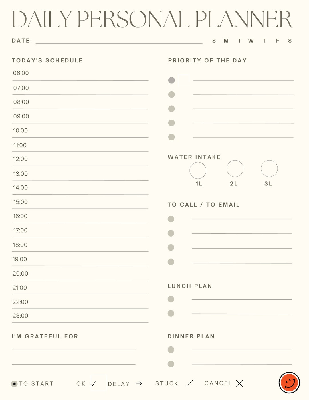 Organize Your Day With a Digital Daily Planner: 5 Pages - Etsy