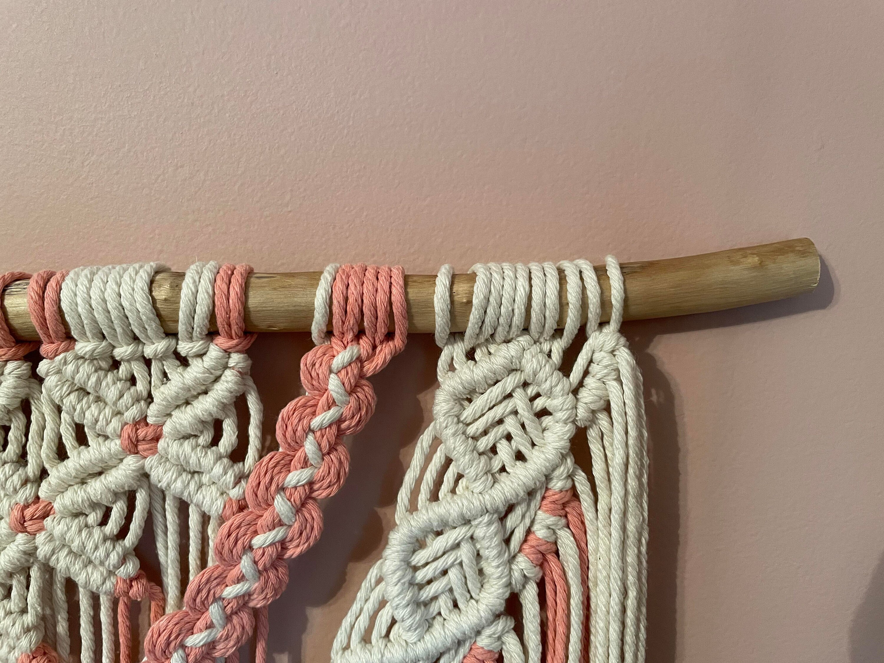 Macrame Wall Hanging / Macrame Flower Wall Hanging / Pink Macrame ...