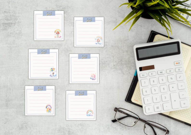 Multi Size Balloons & Clouds Design Notepad I 3.5x3.5 I 3.5x5 I A5 I A4 ...