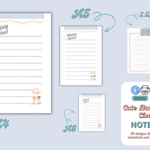 Multi Size Balloons & Clouds Design Notepad I 3.5x3.5 I 3.5x5 I A5 I A4 ...