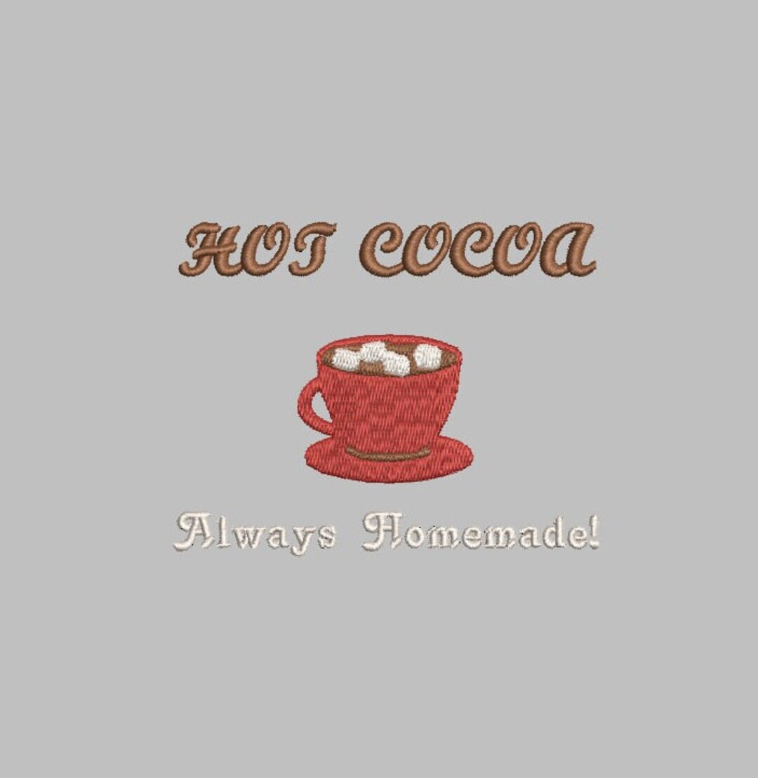 Hot Cocoa Christmas PES Embroidery Machine File 4x4 Digital Design ...
