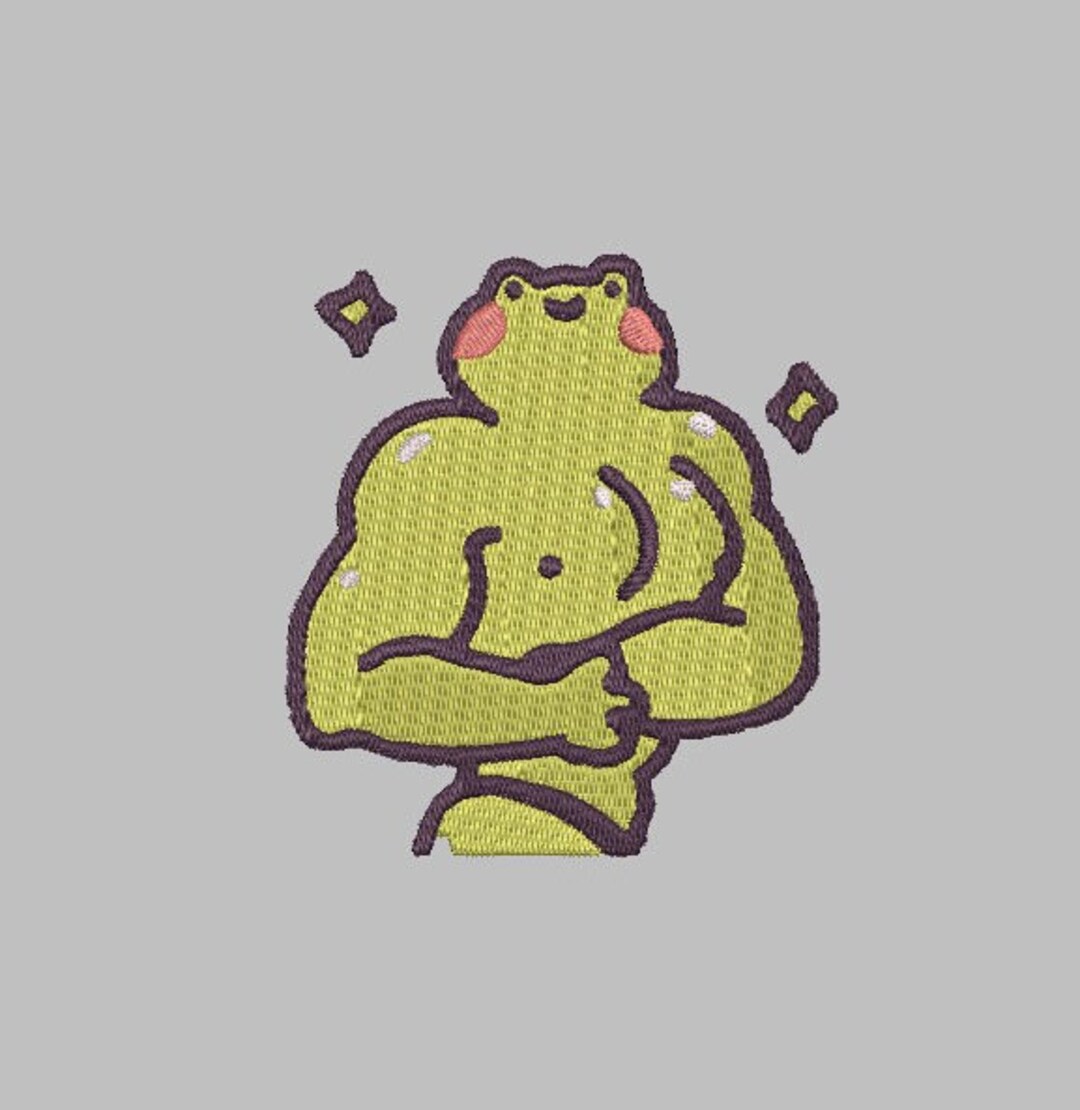 Frog Body Builder Flexing Embroidery Design File PES JEF DST - Etsy
