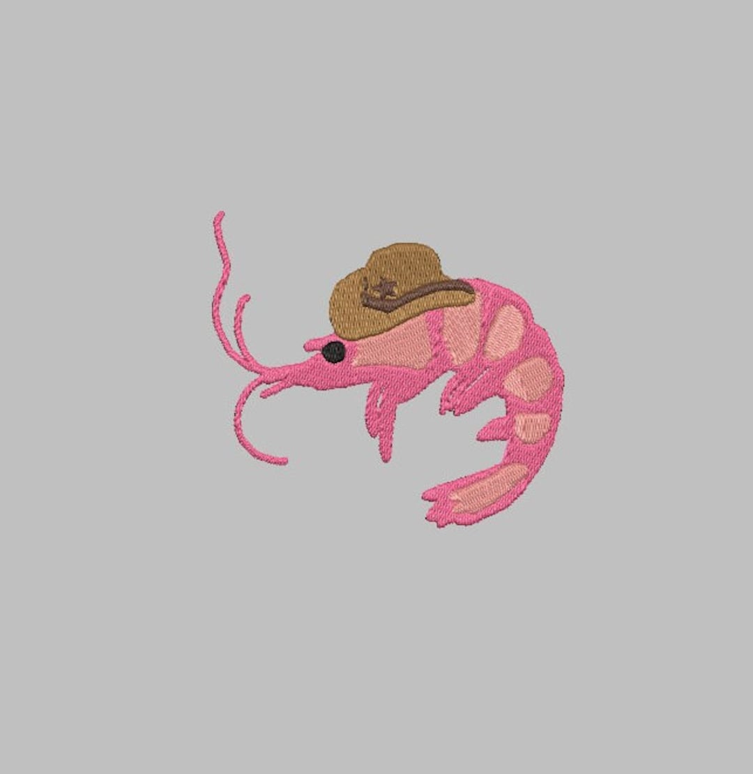 Shrimp Cowboy Hat Embroidery Design Files PES DST JEF 4x4 File ...