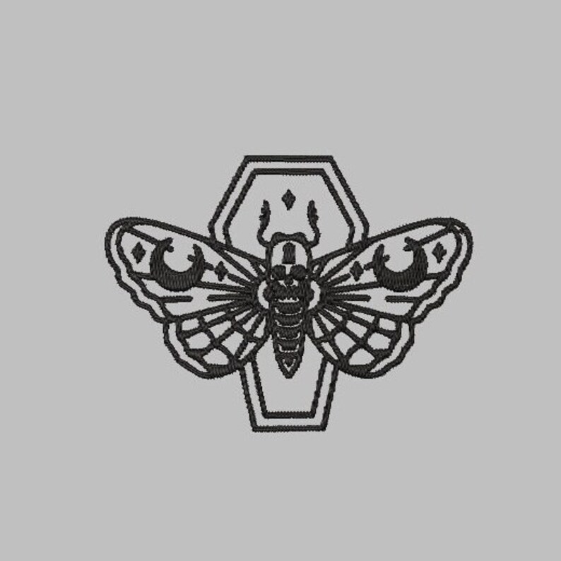 Death Moth Embroidery Design Machine File PES 4x4 Edge Goth - Etsy