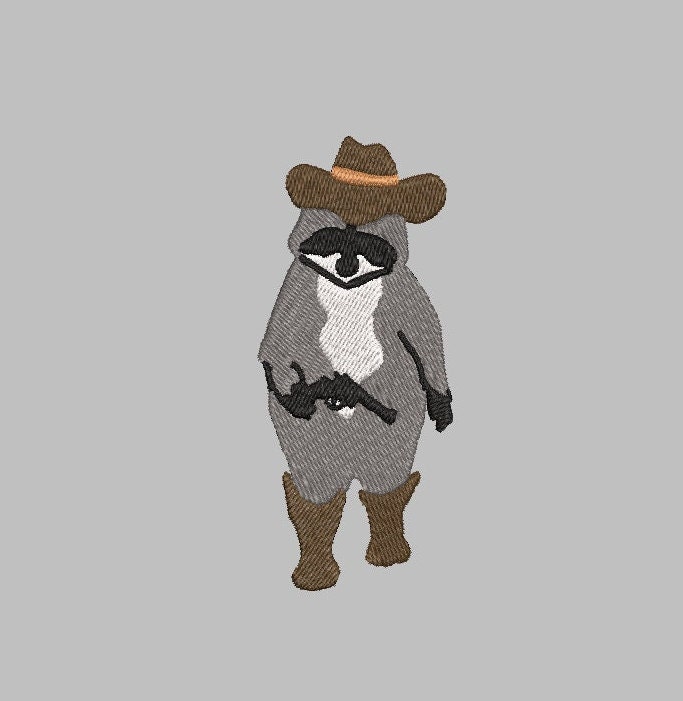 Cowboy Raccoon With Boots and Hat Embroidery Design Files PES - Etsy