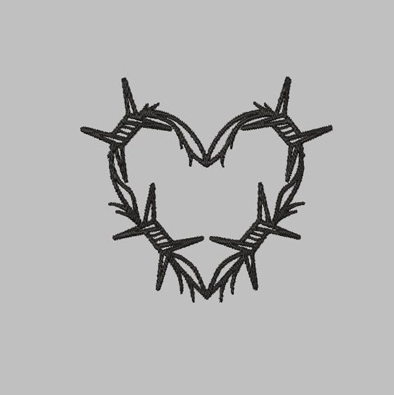 Barbed Wire Web Heart Embroidery Design File Machine Embroider - Etsy
