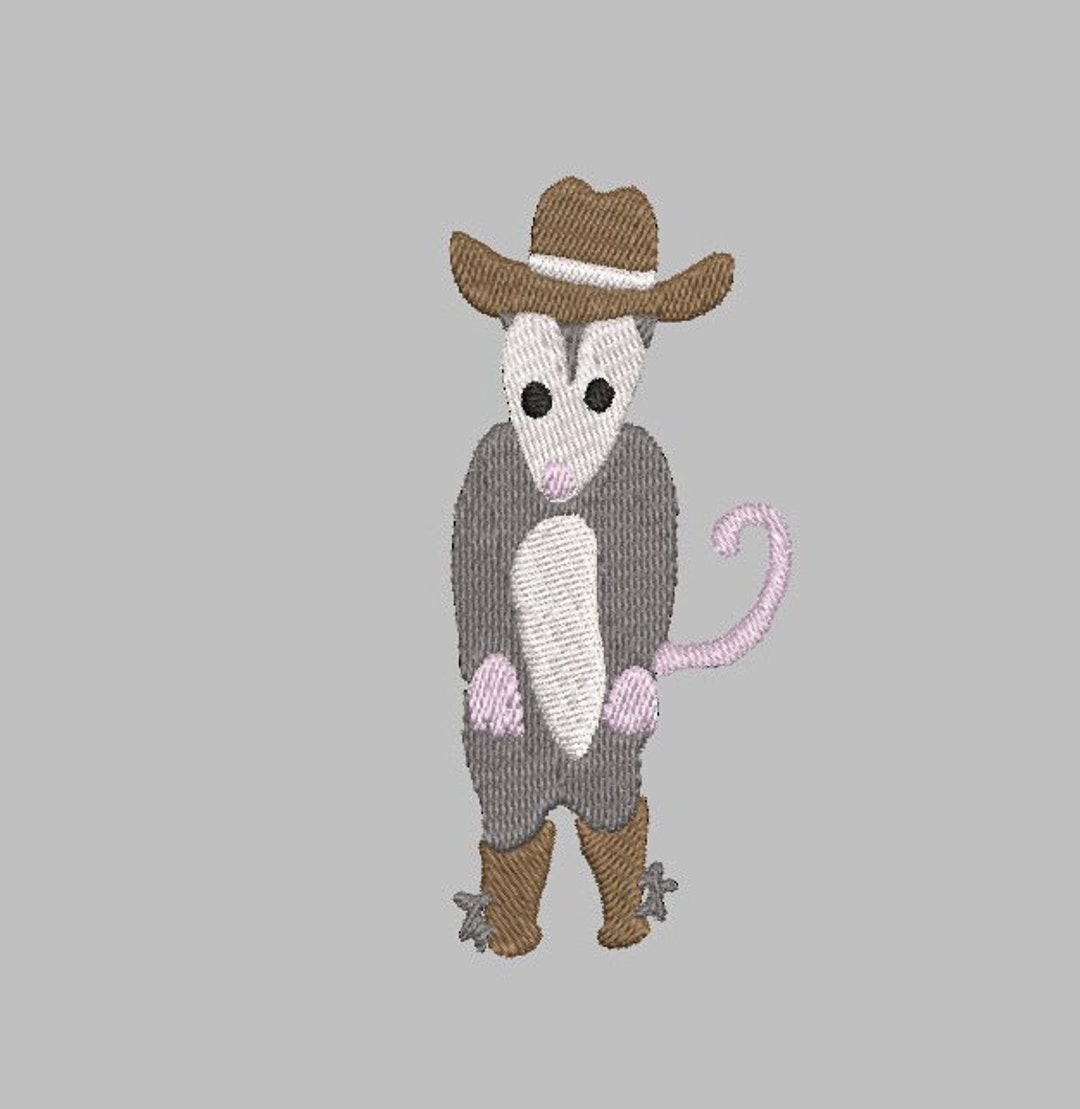 Cowboy Possum With Boots and Hat Embroidery Design Files PES 4x4 File ...