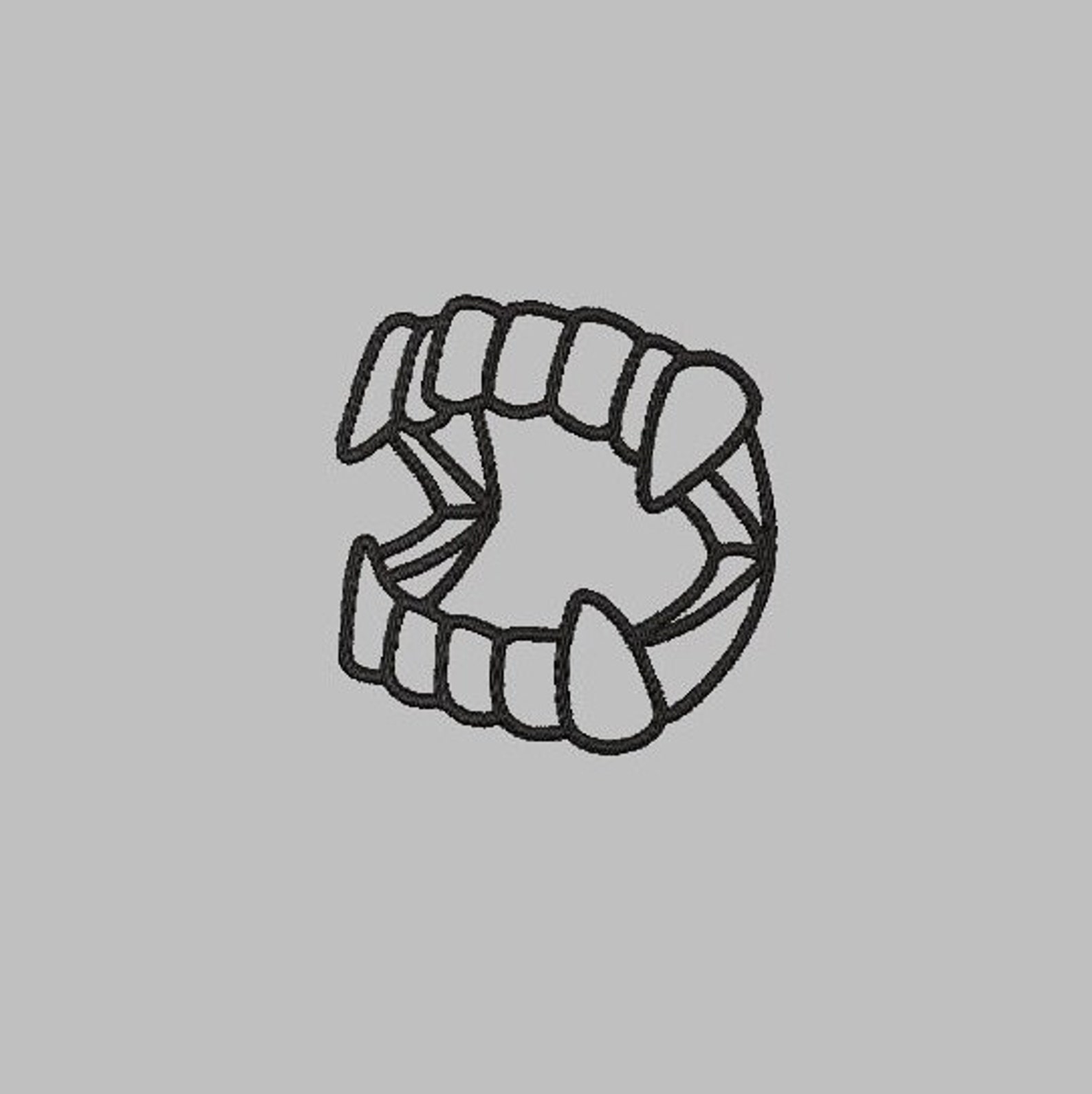 Vampire Teeth Embroidery Design File Machine 4x4 Hoop Size PES JEF DST ...