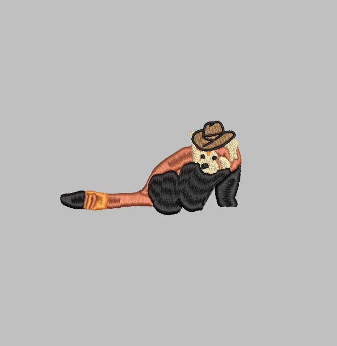 Cowboy Red Panda With Hat Embroidery Design File PES JEF DST 4x4 File ...