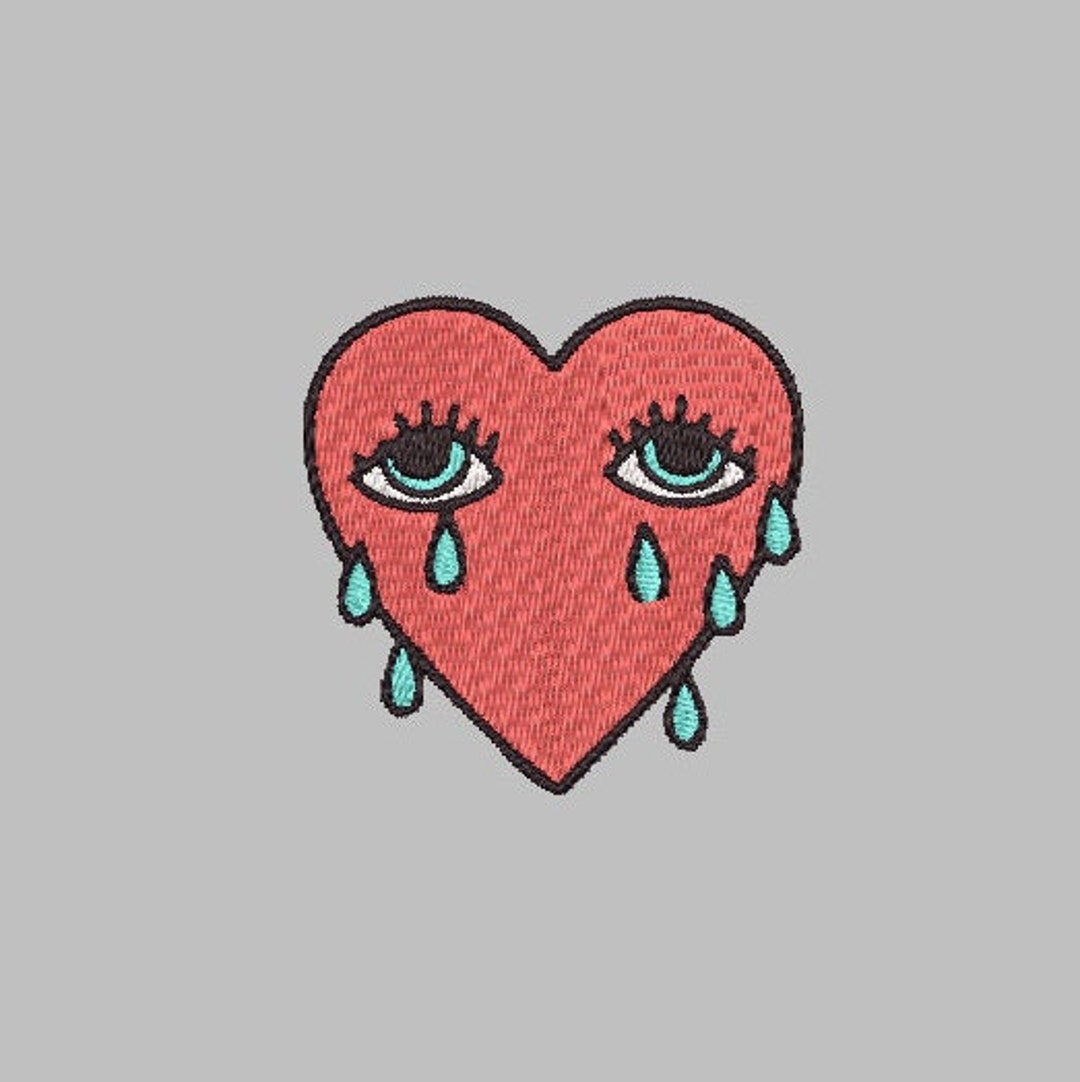 Crying Heart Embroidery File Embroidery Design 4x4 PESDES FILES - Etsy