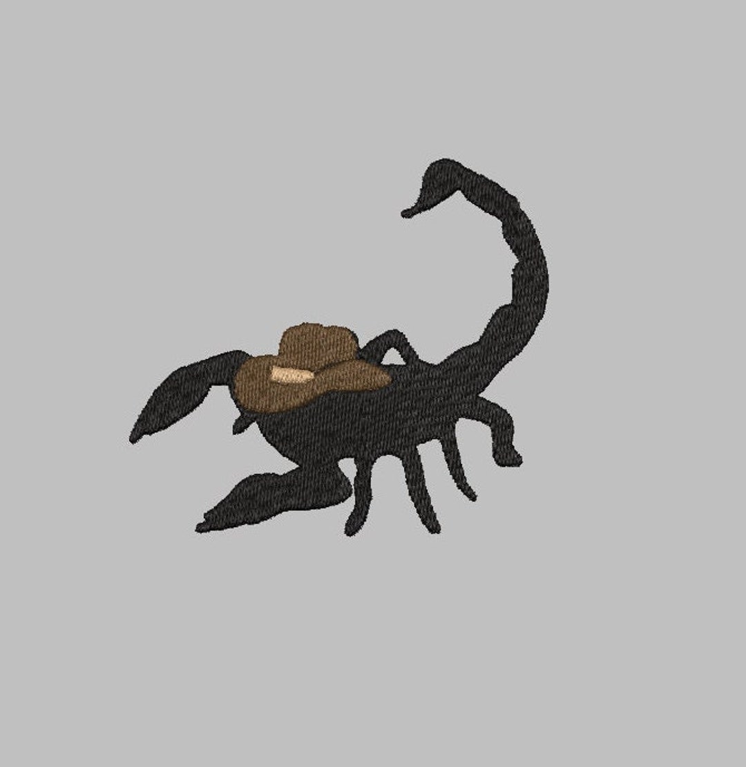 Cowboy Scorpion Withhat Embroidery Design File PES 4x4 File Cow Animal ...