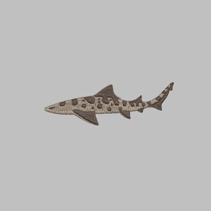 Leopard Shark Embroidery Design File 4x4 PES Trendy Beach Teeth Tooth ...