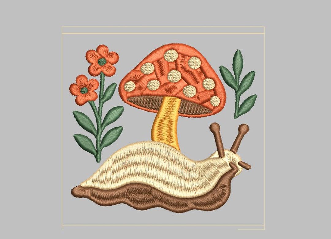 Cottage Core Slug 4x4 Simple Digital Machine Embroidery File PES DST ...