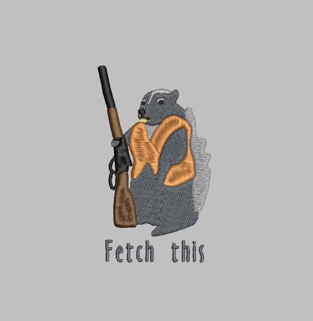 Fetch This Militia Squirrel Embroidery Design File Machine PES DST JEF ...