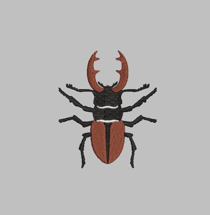 Stag Beetle Embroidery Design Machine File PES 4x4 Edge Goth - Etsy