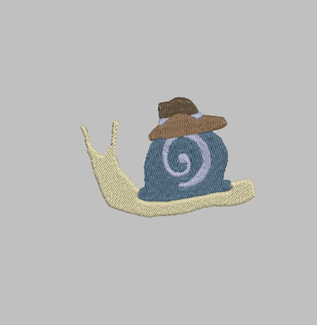 Snail With Hat Embroidery Design Files PES 4x4 File Cowboy Cute Kawaii ...