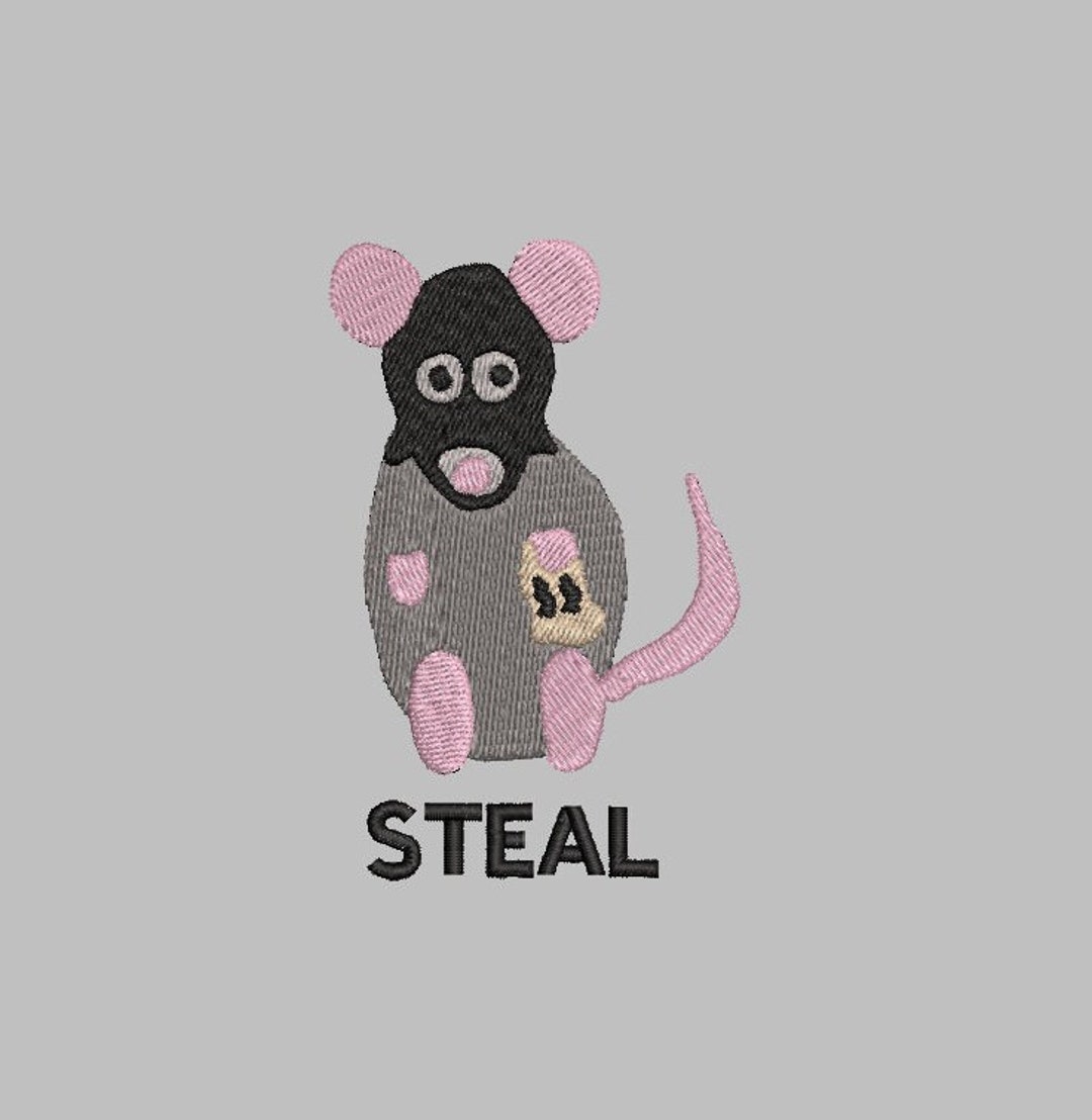 Steal Rat Embroidery Design File Machine PES 4x4 Funny Dark Humor ...