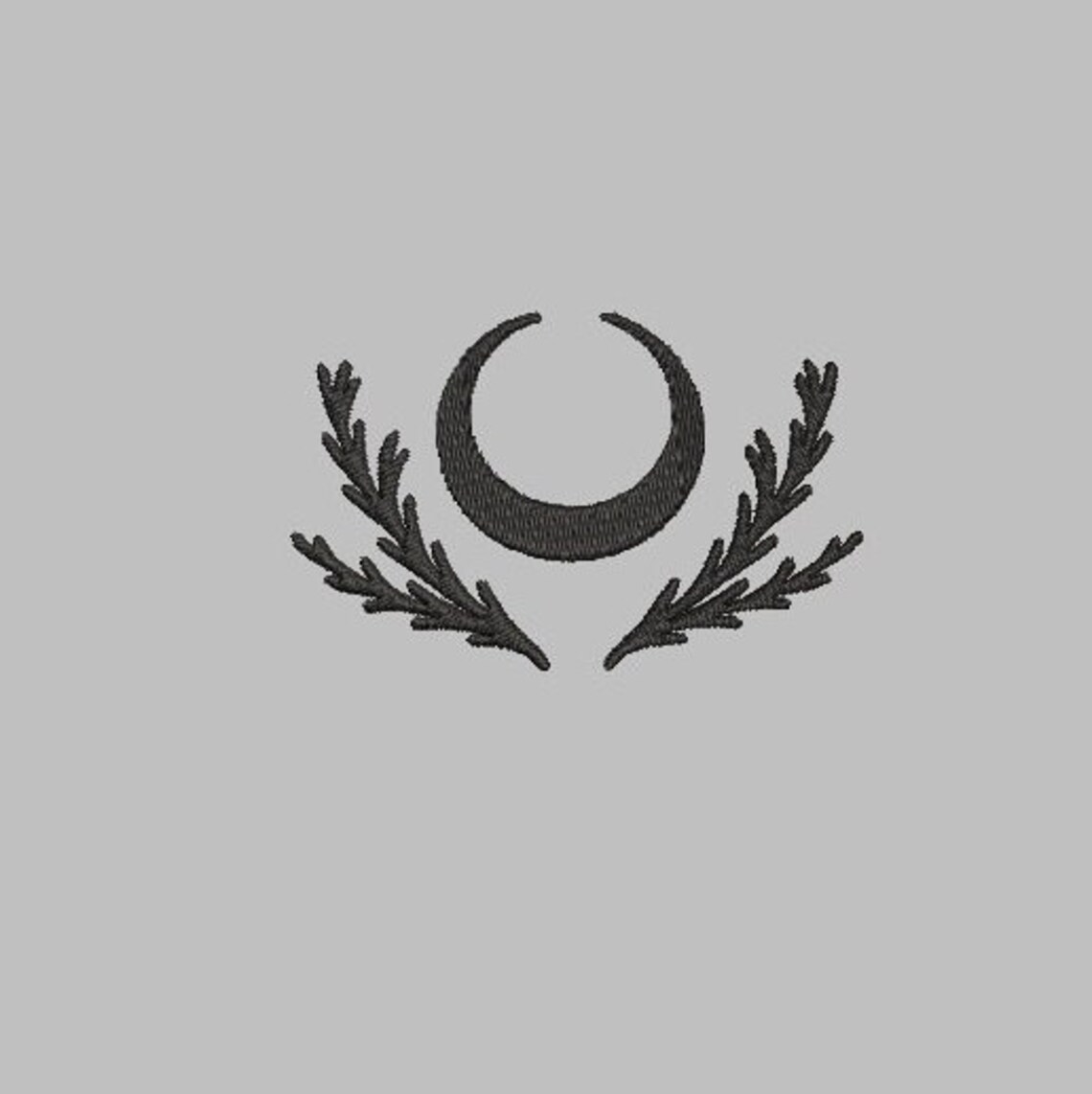 Simple Moon Leaves Outline Bundle 3 Embroidery Design Files Witchy ...