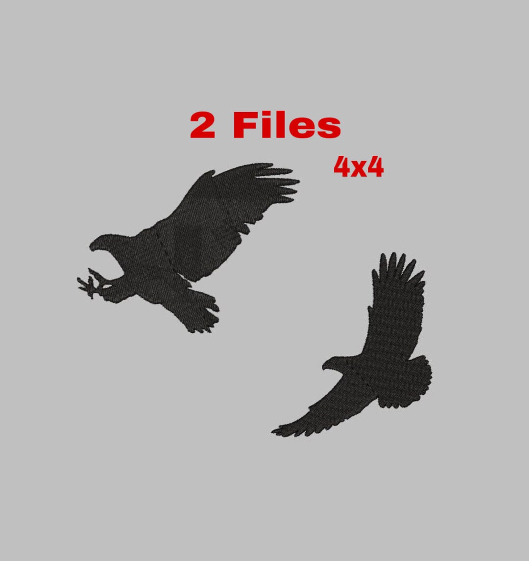 Hawks Embroidery Files 2 Files Bundle PES 4x4 Machines Simple Trendy ...