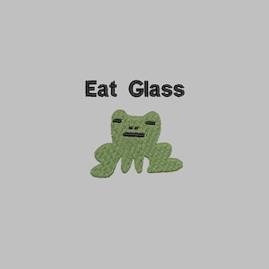 Eat Glass Frog 4x4 Embroidery Design PES Art Simple Cutesy Offensive ...