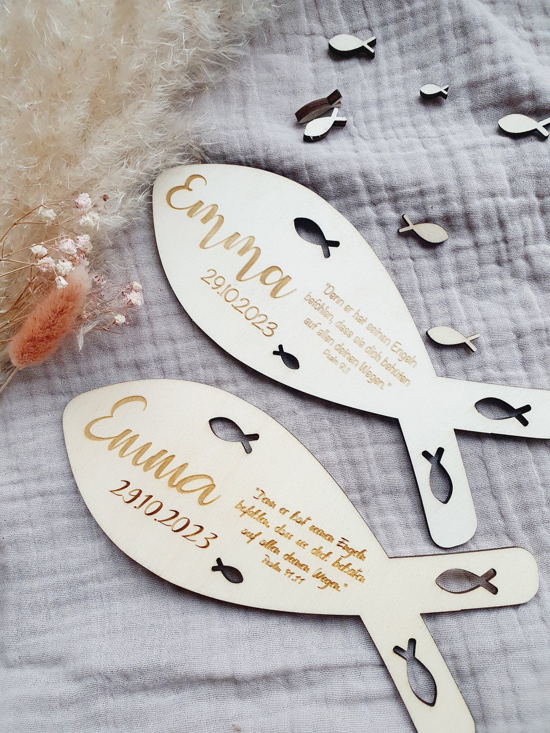 Fish Symbol for Baptism, Communion or Confirmation With Engraved Name ...