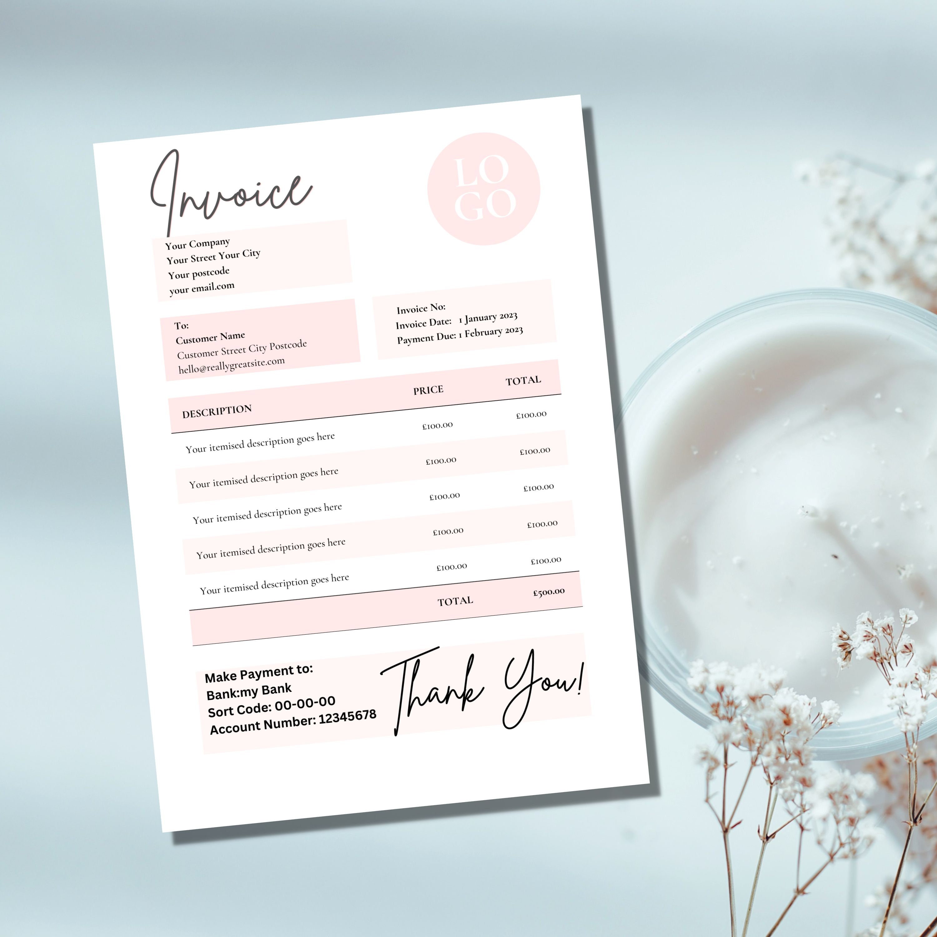 Invoice Template | Invoice Template for Small Business | Editable and ...