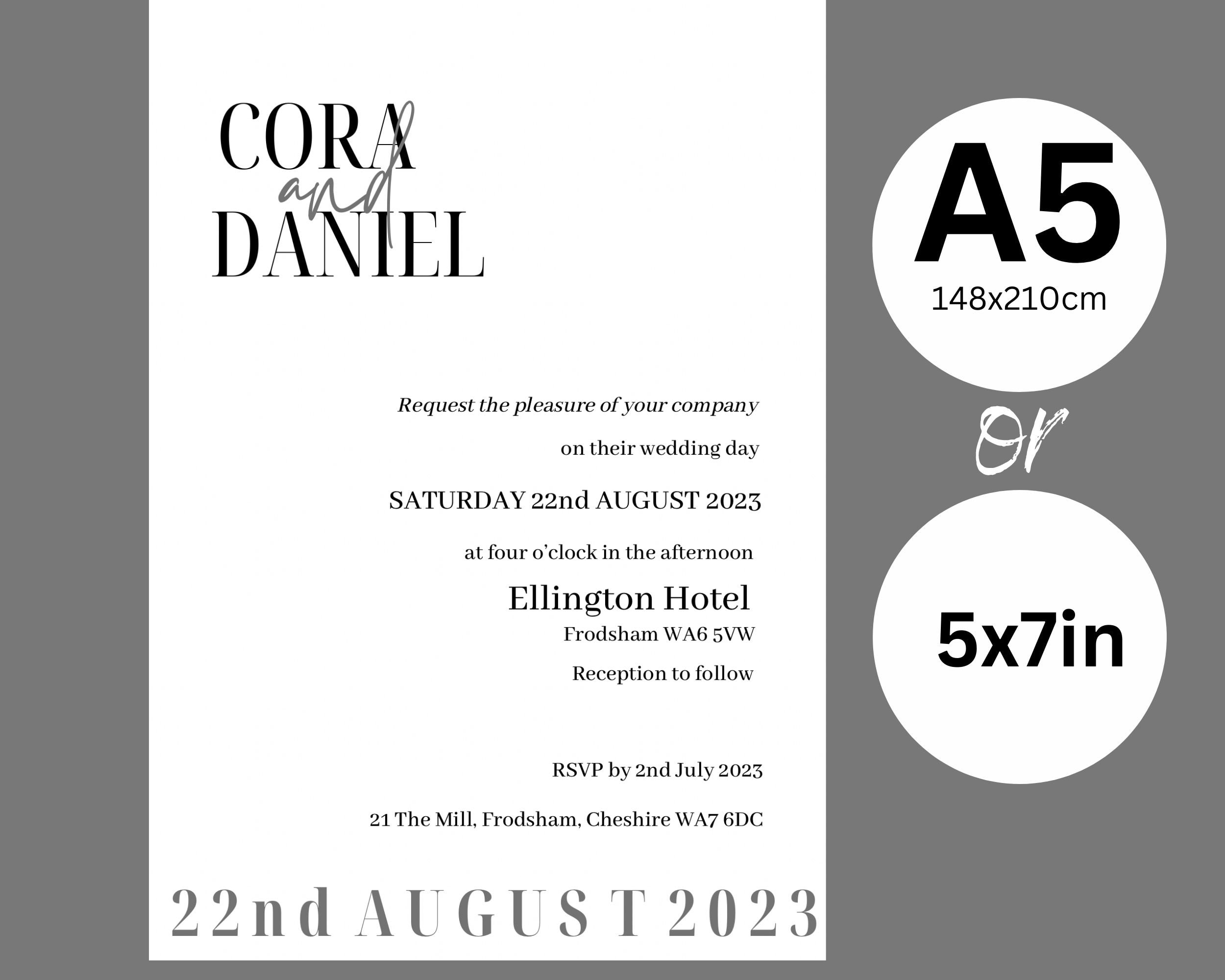 Printable Digital Download Wedding Invitation, Printable Digital ...