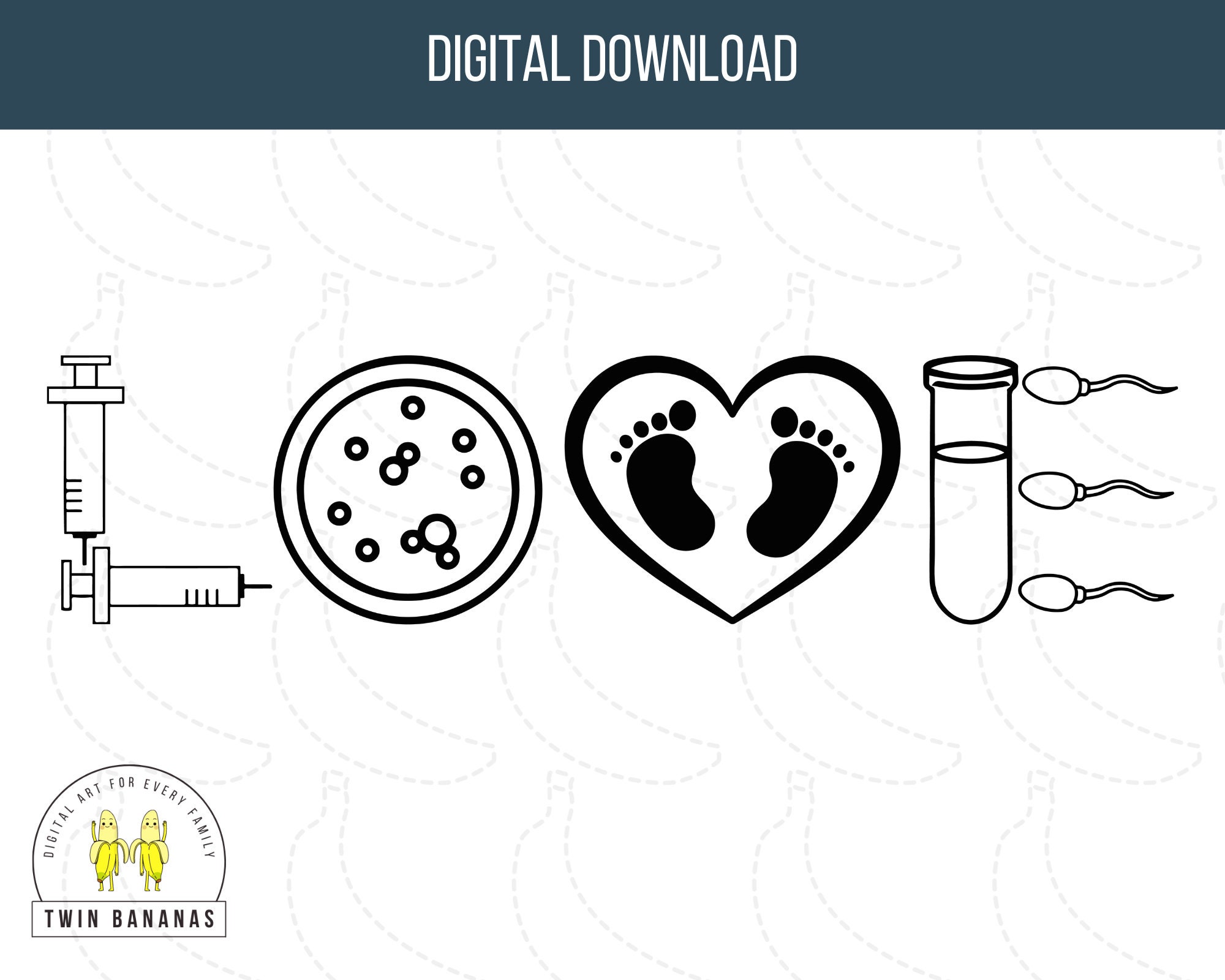 LOVE With IVF Symbols Digital Download Cut File for Silhouette / Cricut ...