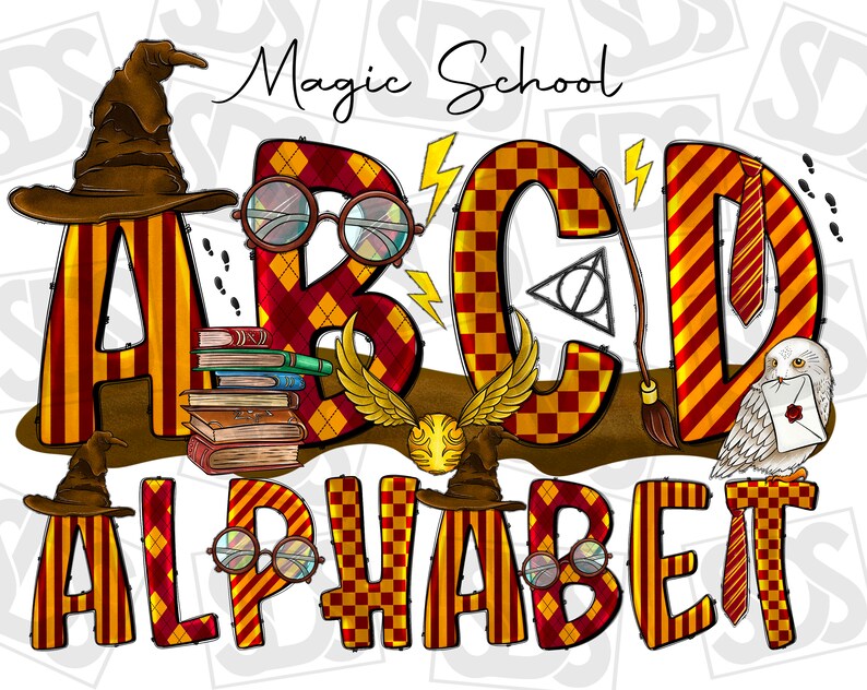 Magic School Alphabet PNG Red Magic Alphabet Sublimation - Etsy Australia
