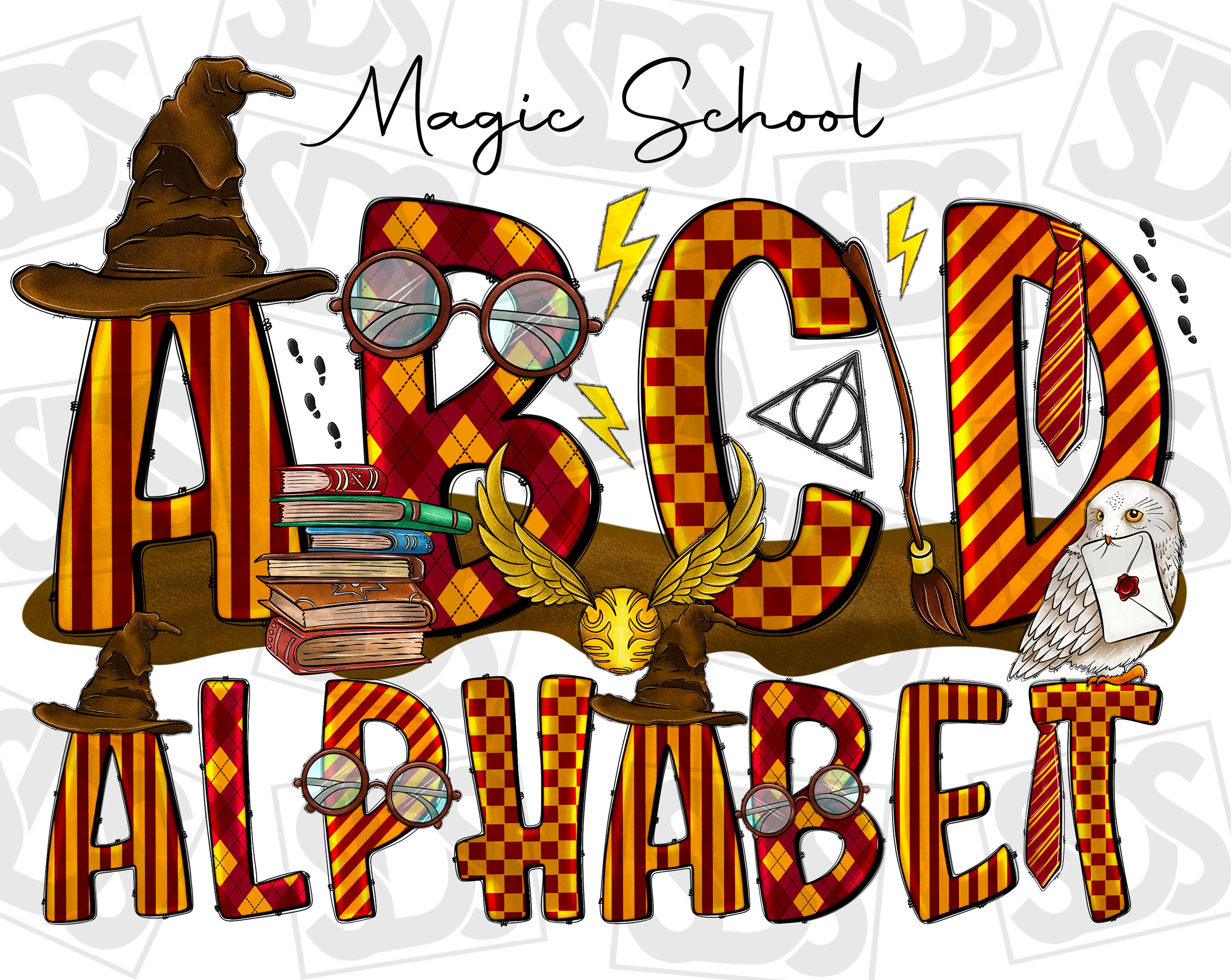 Magic School Alphabet PNG Red Magic Alphabet Sublimation - Etsy Australia
