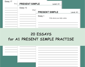 20 English Essays Bundle Present Simple for Level A1 | Learning ...