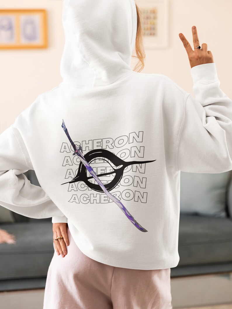 Honkai Star Rail Acheron Minimalist Streetwear Hoodie, Otaku Hoodie ...