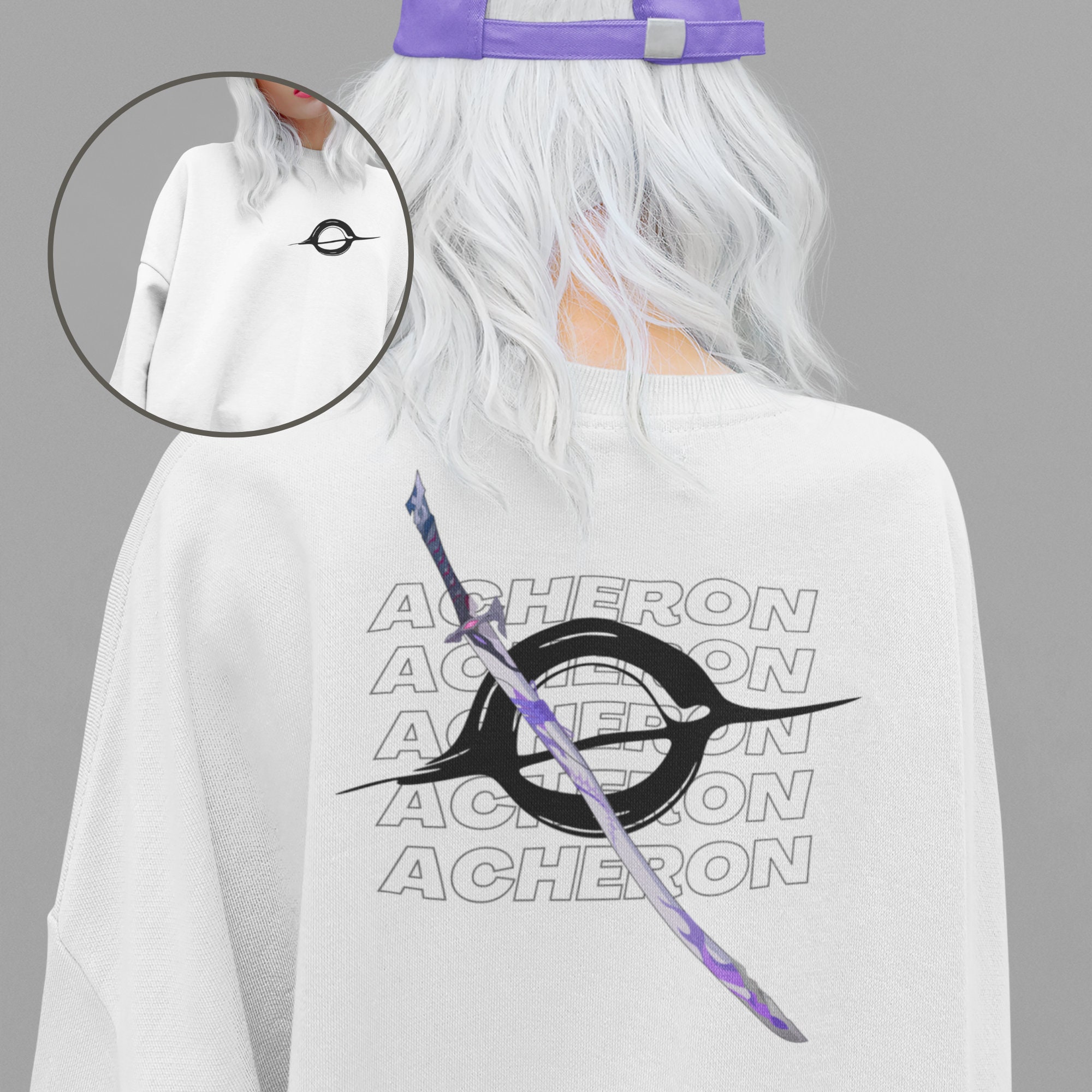 Honkai Star Rail Acheron Minimalist Streetwear Sweatshirt, Aesthetic ...