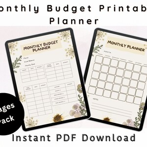 Monthly Budget Digital Planner Printable Expenses Tracker - Etsy