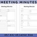 Meeting Minutes Template Planner, Digital Printable Planner, Undated ...