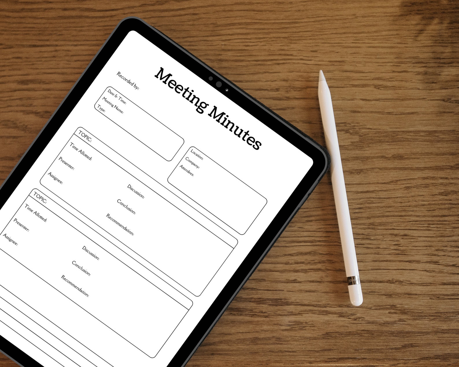 Meeting Minutes Template Planner, Digital Printable Planner, Undated ...