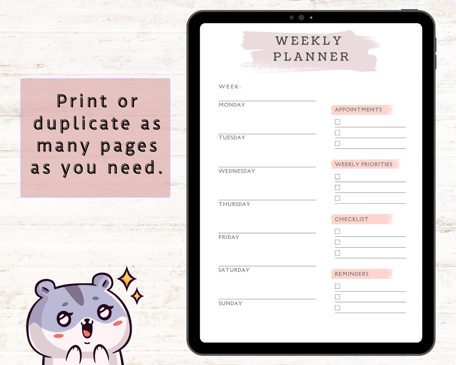 Digital Printable Planner, Undated Minimalist Journal Bundle, Daily ...