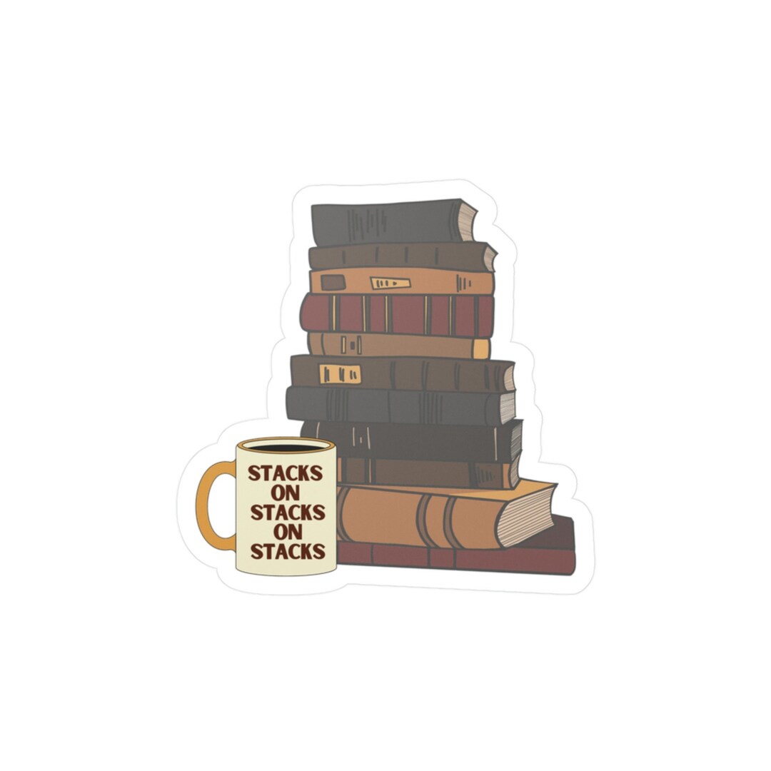 Book Stack Sticker | Literary Vinyl Decal, English Teacher Gift, Dark ...