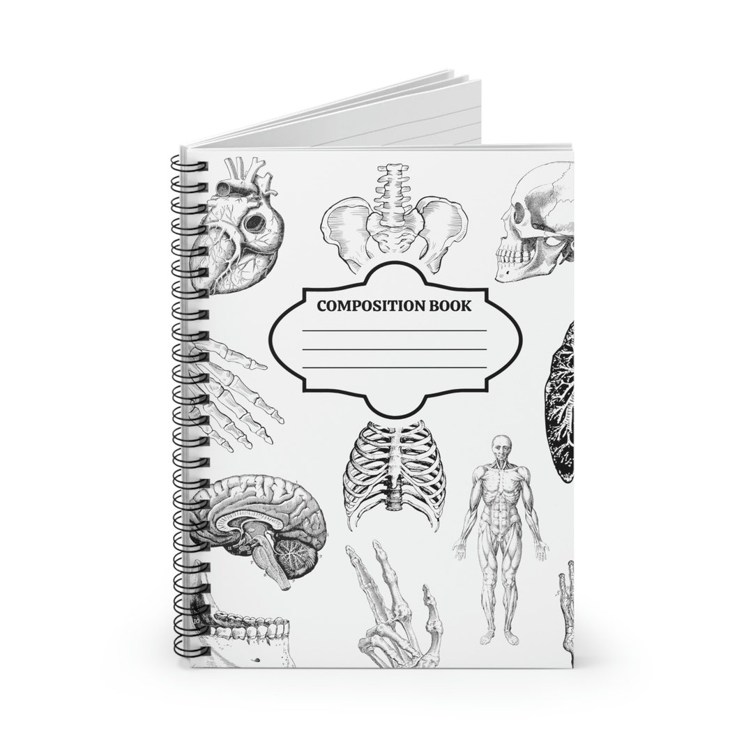 Anatomy Notebook | Vintage Spiral Lined Journal Diary for School ...