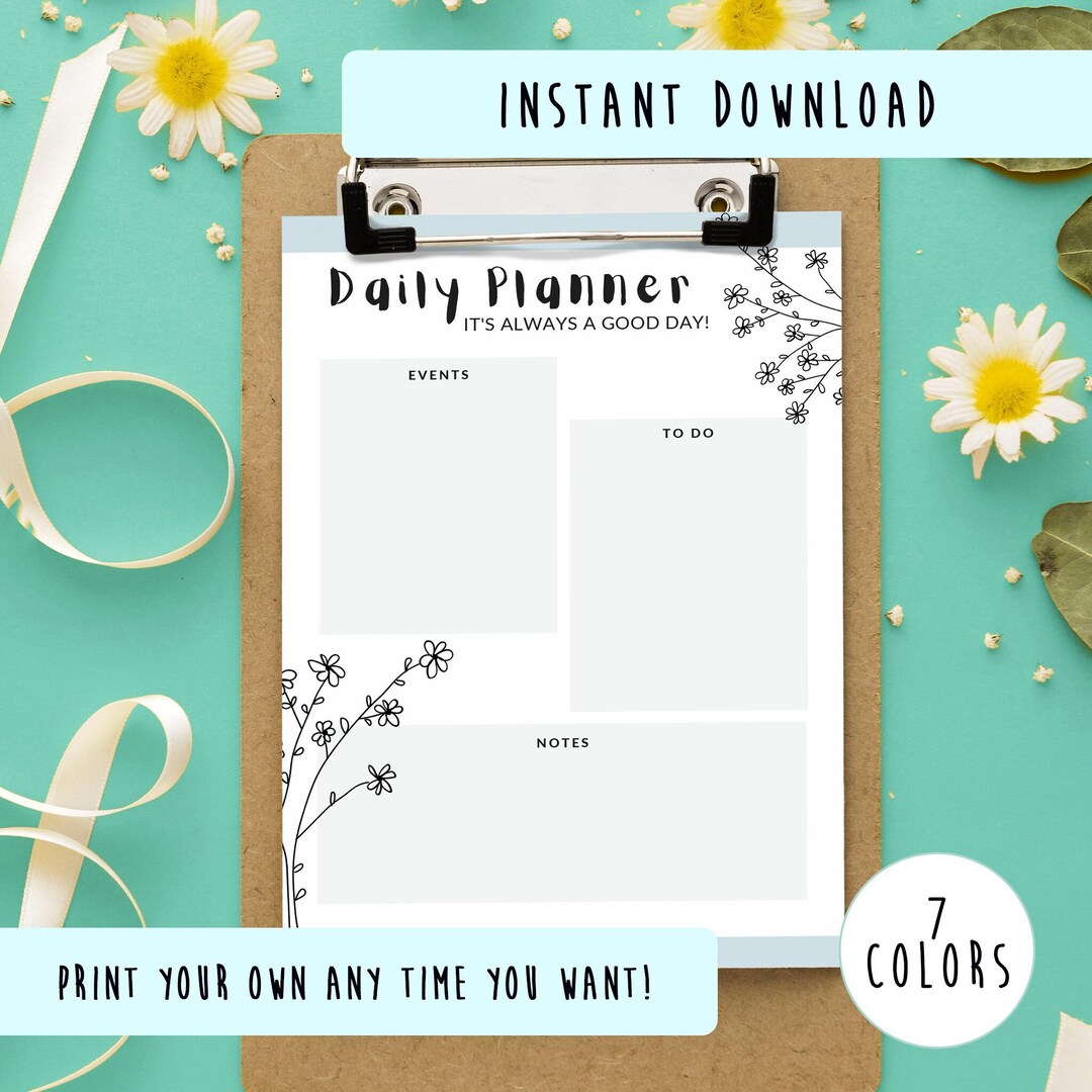 Daily Planner, Digital Planner, Printable Planner ,digital Download ...