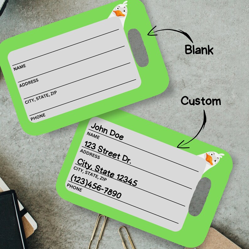 Mine CUSTOM Luggage Tag, Kawaii Anime Cute Funny Seagull Personalized ...