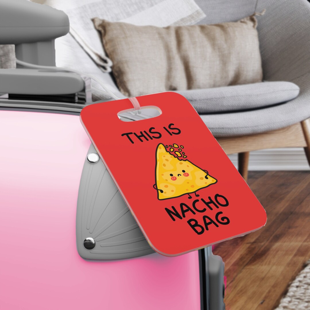 Nacho Bag Tag CUSTOM Luggage Tag, Kawaii Anime Angry Funny Personalized ...