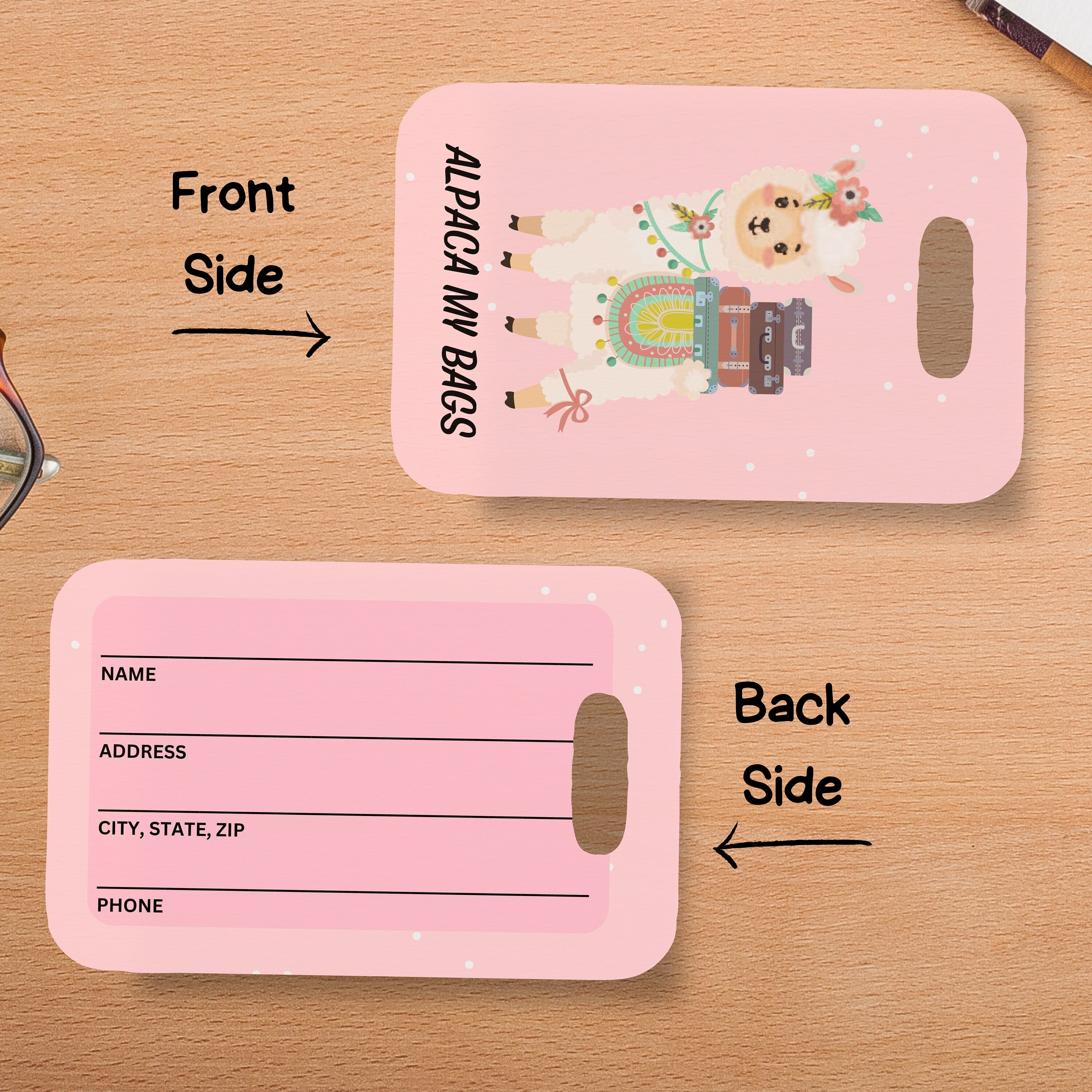 Alpaca My Bag CUSTOM Luggage Tag, Womens Kawaii Anime Cute Funny ...