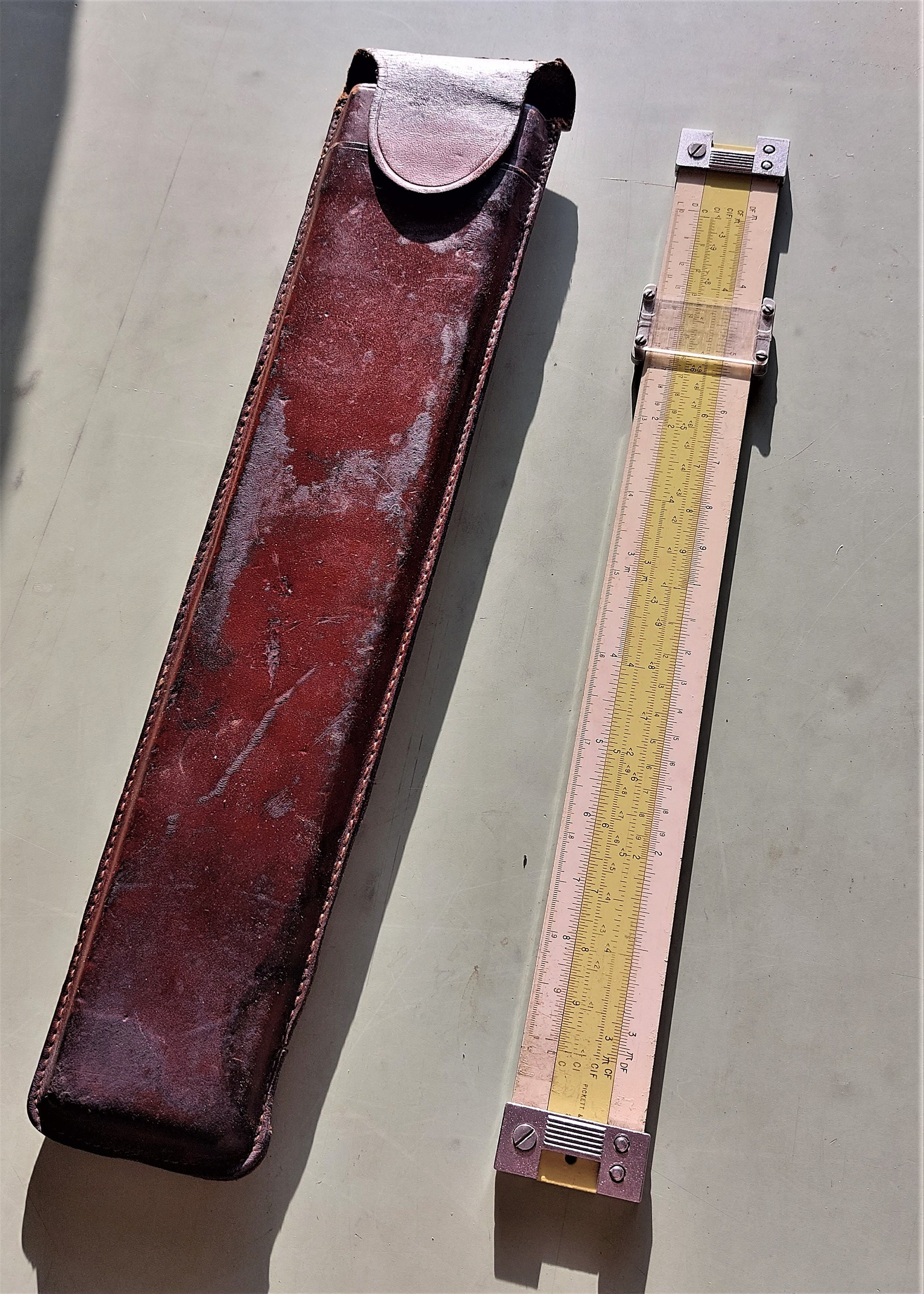 Vintage Pickett Slide Rule With Leather Case - Etsy