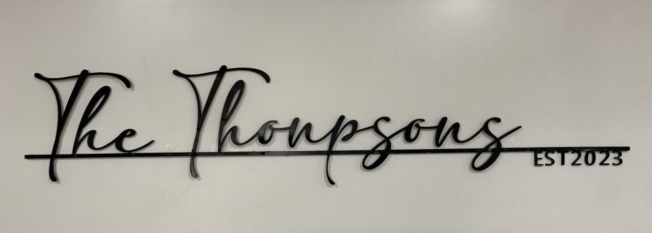 Bespoke Metal Name Plate - Perfect Wedding Gift - 200mm High 10mm Thick ...