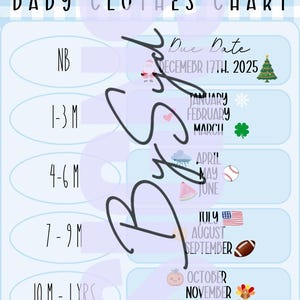 Baby Shower Clothes Chart - Etsy