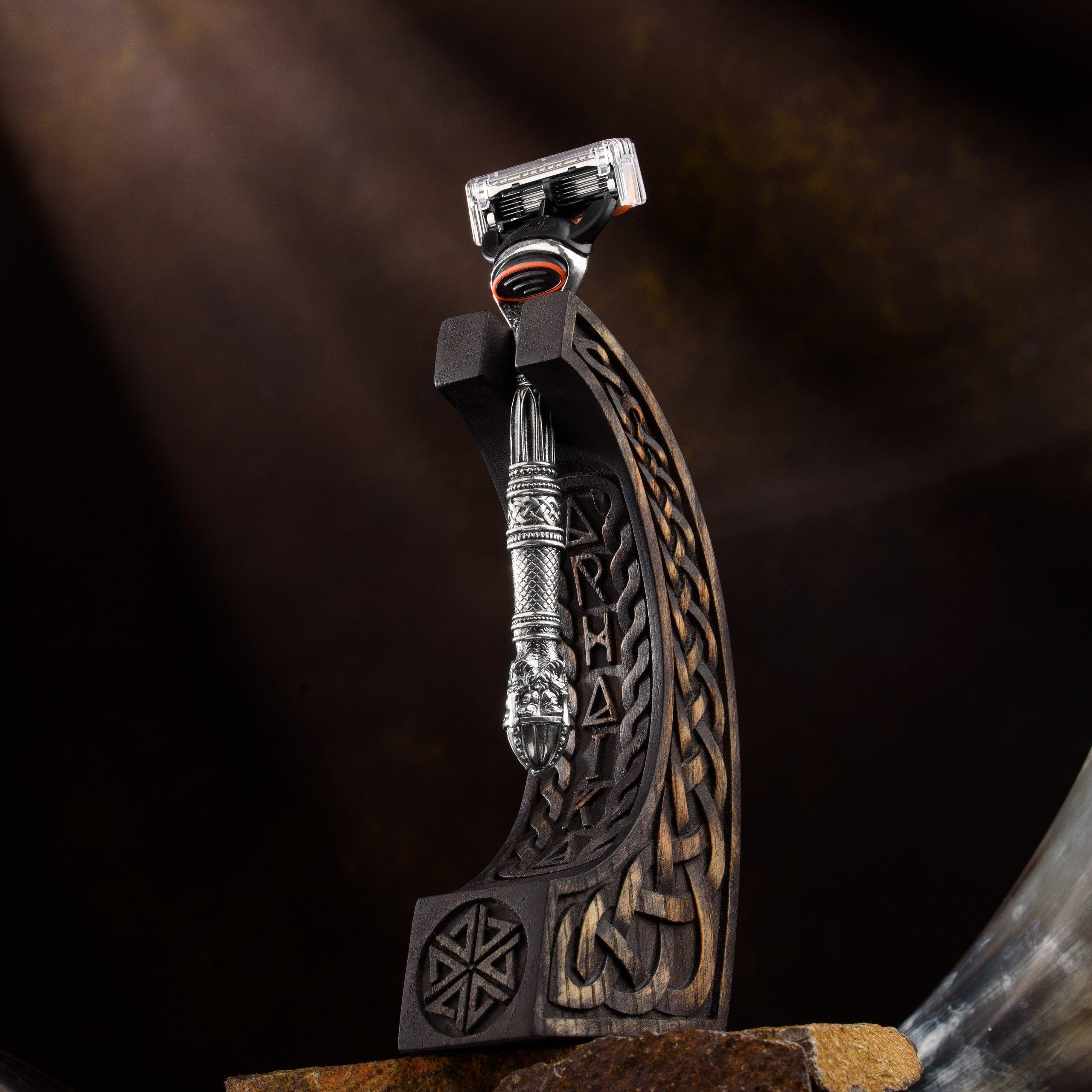Handcrafted Sterling Silver Straight Razor - Viking Design, Gillette ...