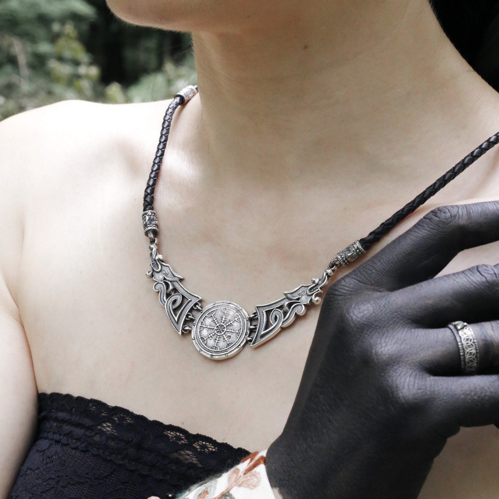 Viking Helm of Awe Necklace for Women - Aegishjalmur, Wiccan & Pagan ...