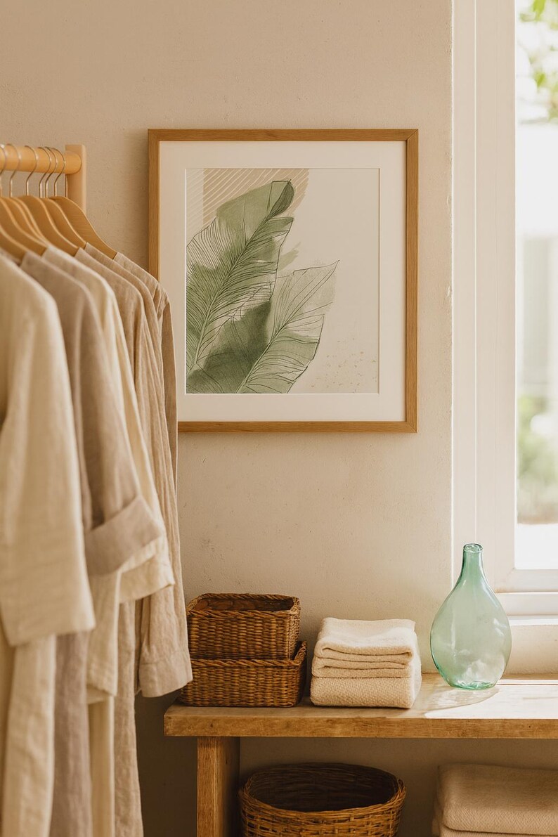 Banana Leaf Wall Art | Tropical Green Botanical Print (digital Download ...